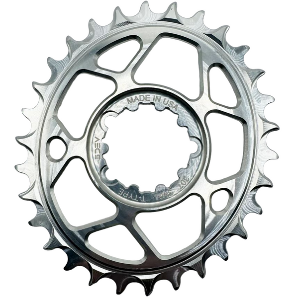 5Dev T-Type Aluminum Oval Chainring, Raw, SRAM 3 Bolt, 30 Tooth, 3mm ...