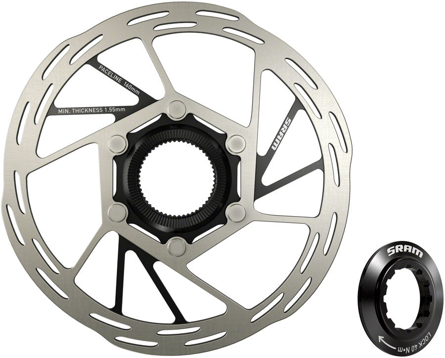 SRAM Paceline Disc Brake Rotor - 160mm, Center Lock, 1.85mm, Includes ...