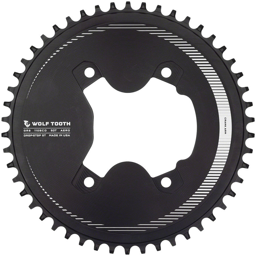 Wolf Tooth Aero 110 Asymmetric BCD Chainring - 50t, 110 Asymmetric ...