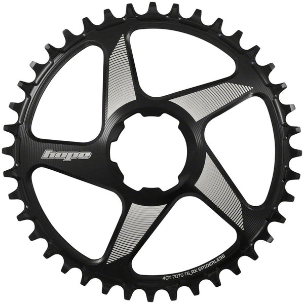 Hope RX Spiderless Chainring - 40t, Hope Direct Mount, Black Direct ...