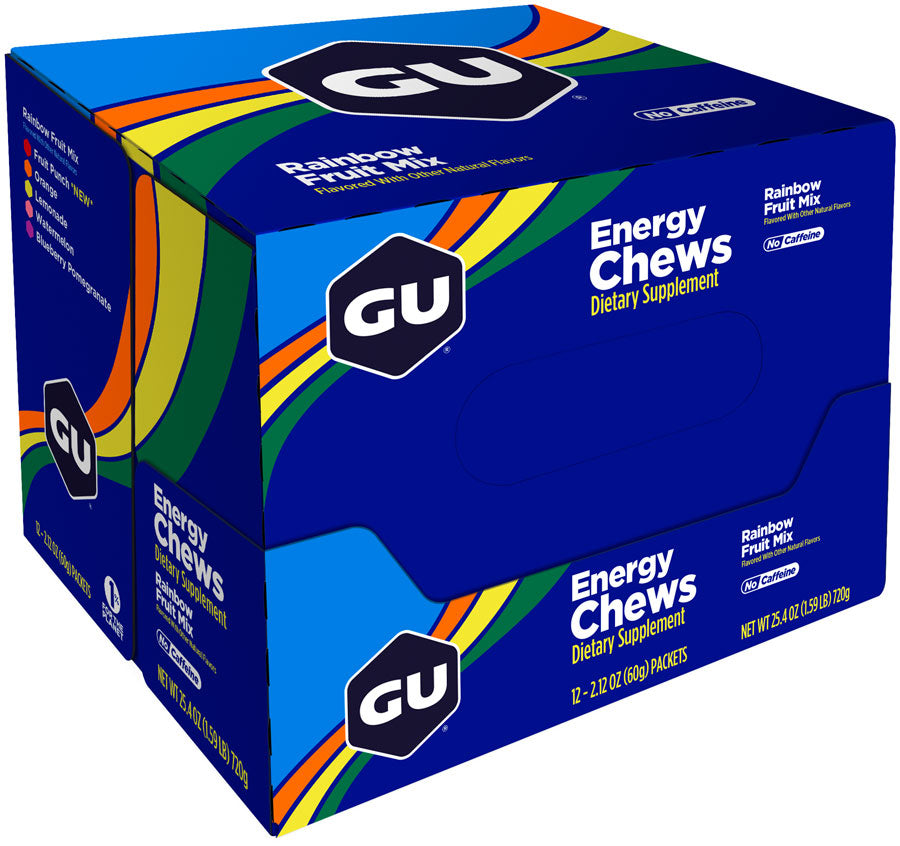 GU Energy Chews-Rainbow Mix, Box of 12 Chew 769493109026 Added Sugars ...