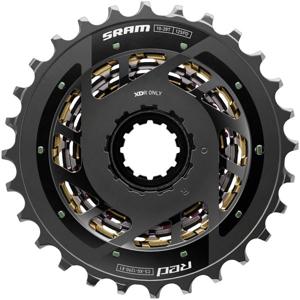 SRAM RED XG-1290 Cassette - 12-Speed, 10-28t, For XDR Driver Body ...