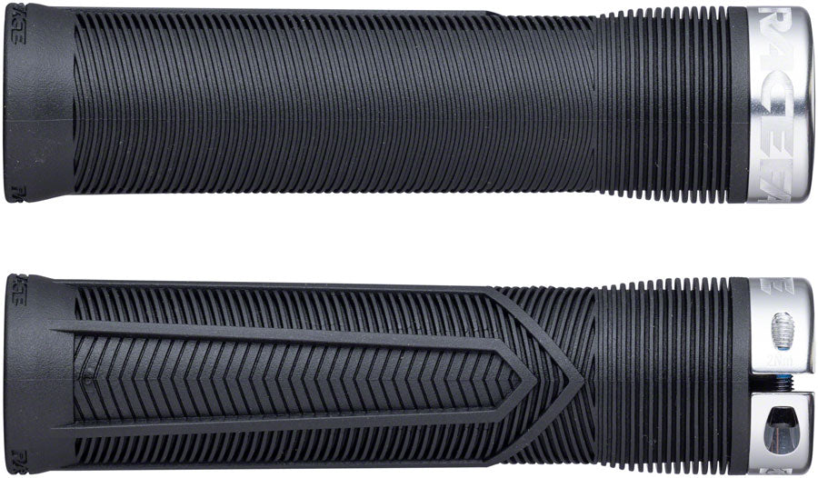 RaceFace Chester Grips - Lock-On, Black/Silver, 34mm Grip 821973472669 ...