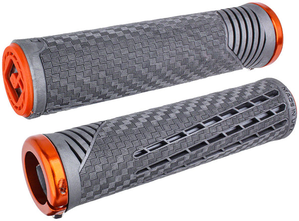 ODI CF V2.1 Grips - Gray/Orange, Lock-On Grip 711484195815 Color Lynx ...