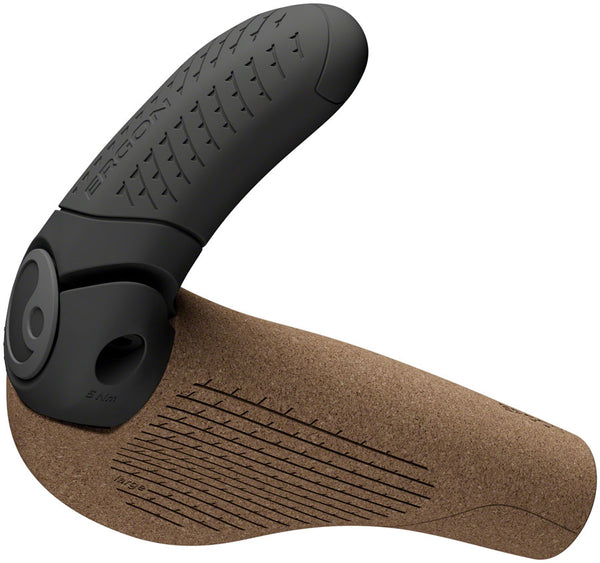 Ergon GP3 Evo BioKork Grips - Lock-On, Large, Black/Tan Grip Color ...