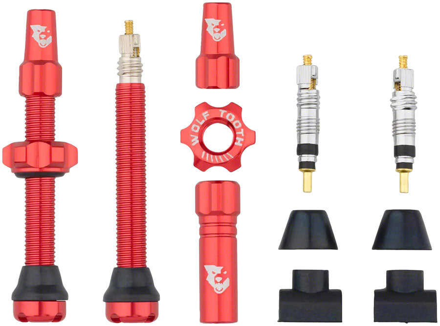 Wolf Tooth Tubeless Valve Stem Kit - 44 mm, Red Tubeless Valves ...