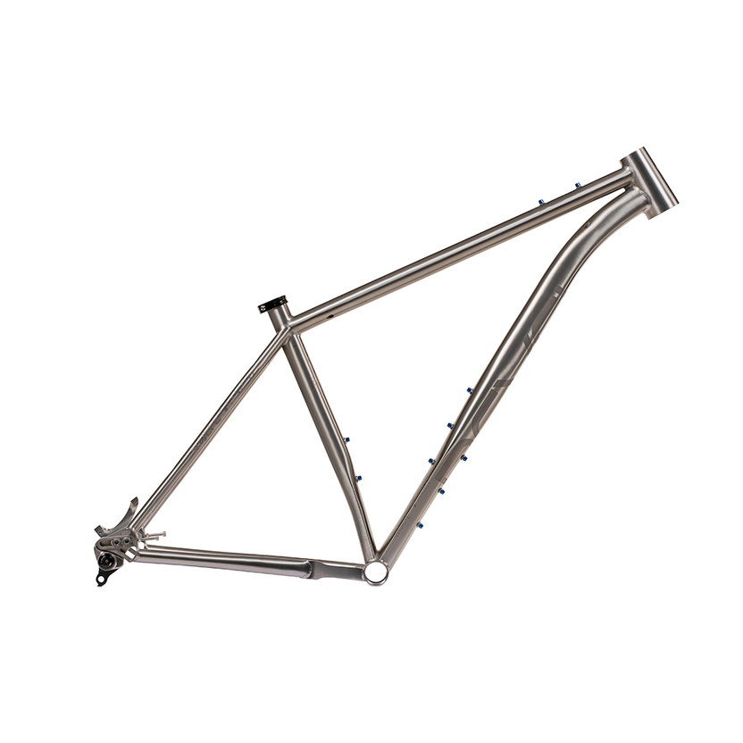 Revel El Jefe Frameset, Raw Titanium Mountain Frame Mfg Size | Worldwide Cyclery